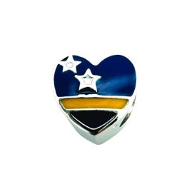 Curacao Flag Heart Bead