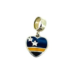 Curacao Flag Heart Dangle Bead
